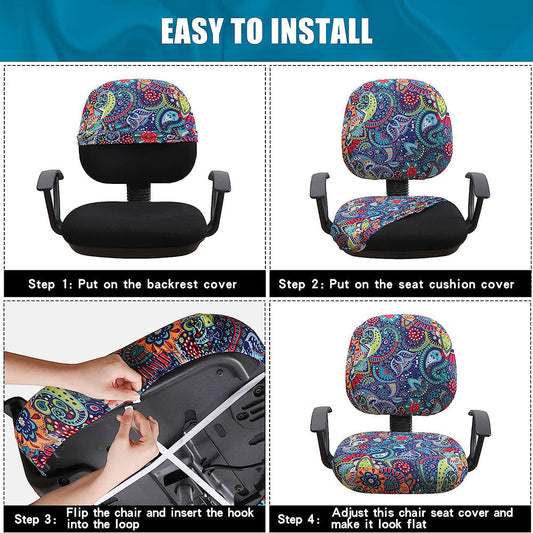 Office Chair Cover Stretch Printed Office Computer Chair Covers, Soft ...