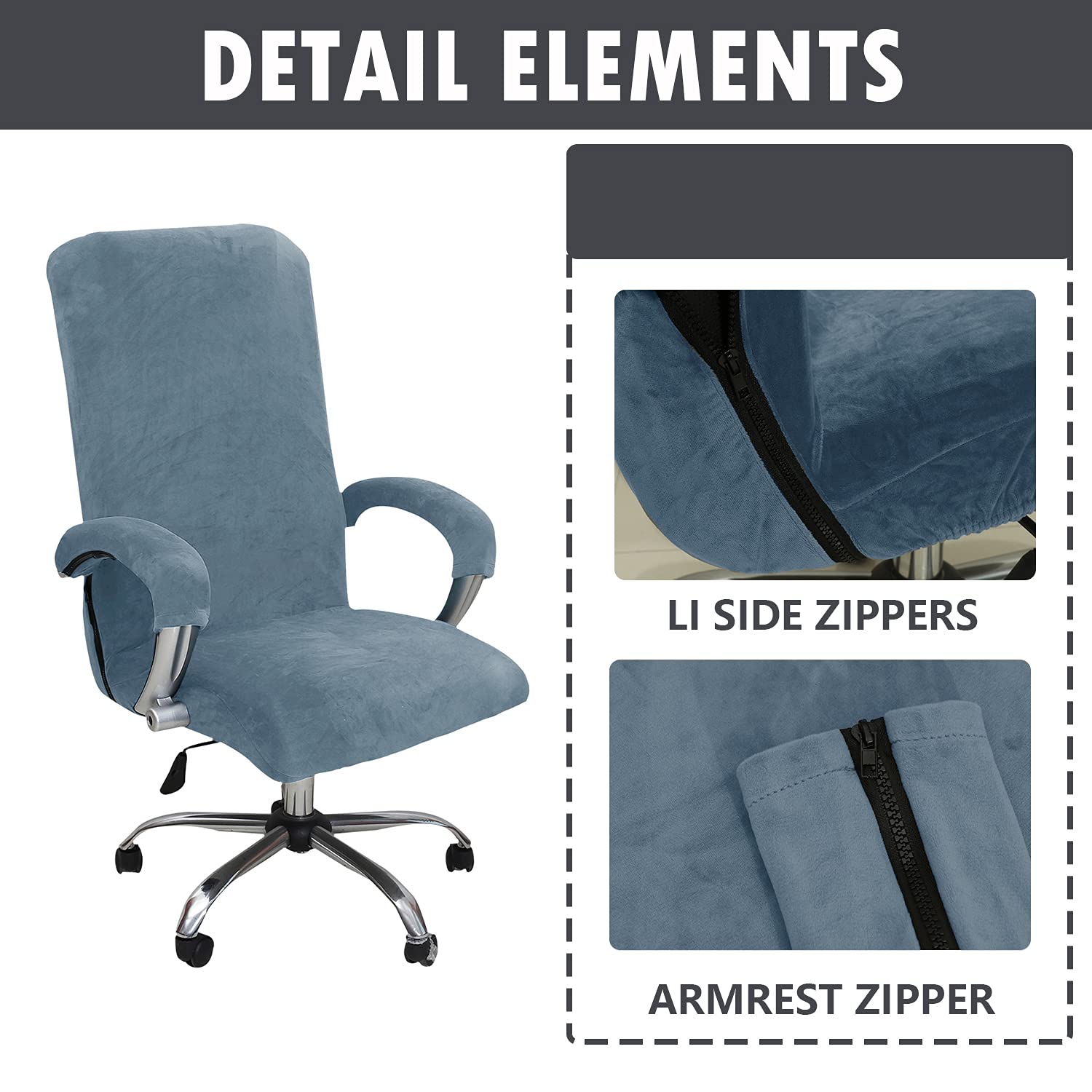 Velvet Office Chair Cover with Armrest Covers Velvet Office Chair Cover ...