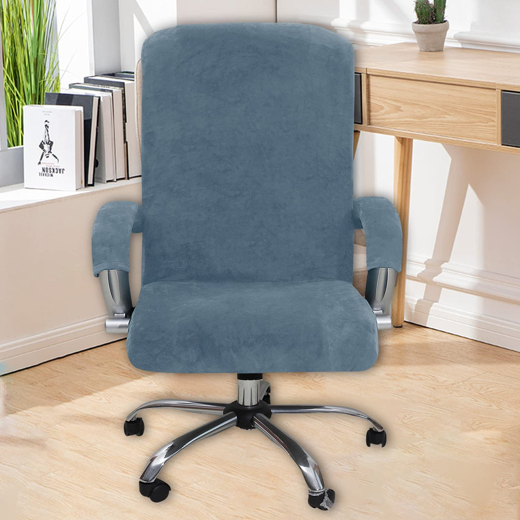 Velvet Office Chair Cover with Armrest Covers Velvet Office Chair Cover ...