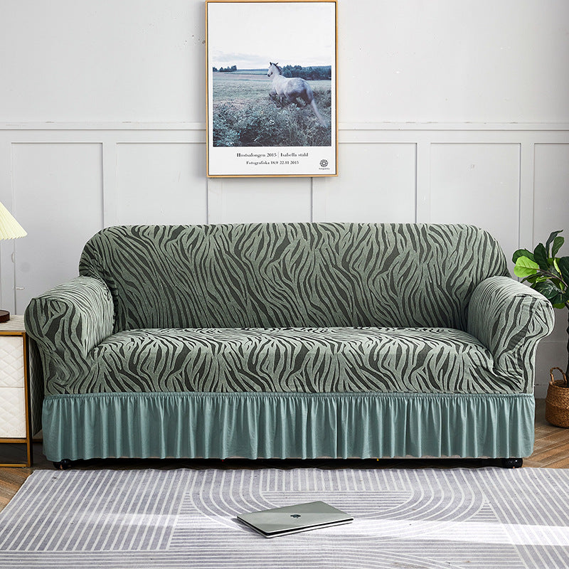 Stretch Universal Thick Soft Sofa Cover with Skirt Super Soft 1-Piece ...