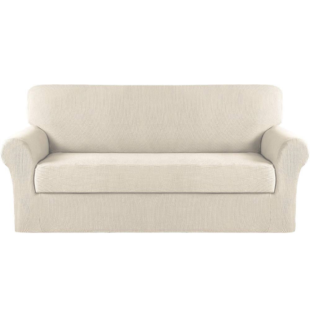 2 Pieces Stretch Sofa Slipcover Couch Cover for Oversized Sofa Washable ...