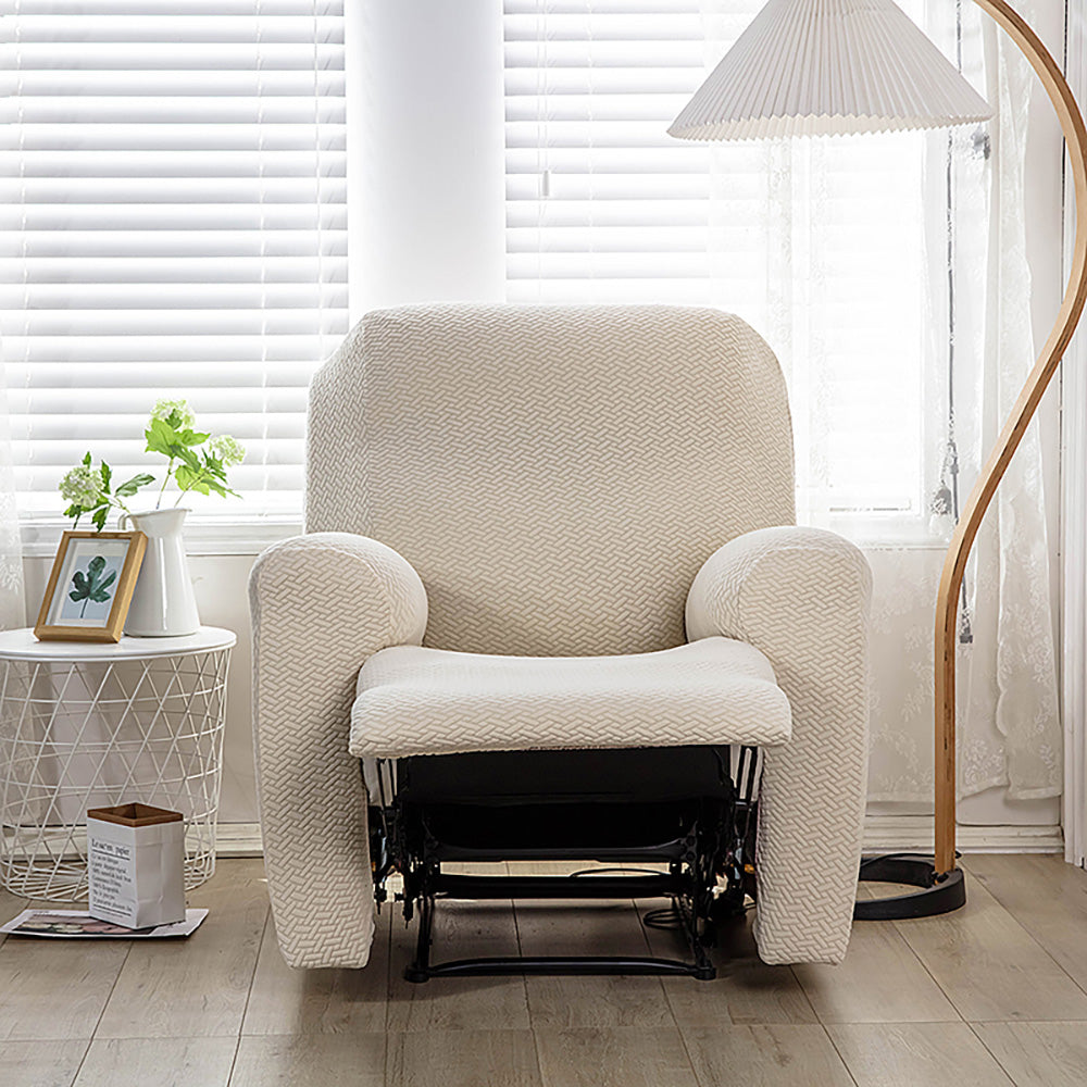 Recliner Chair Cover Flocked Fleece Solid Color Stretch Recliner Cover ...